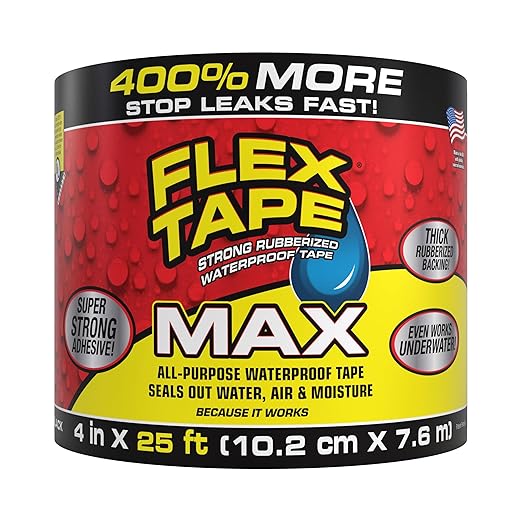 Flex Tape Black Max 4in x 25ft Tape - Price History, Comparison ...